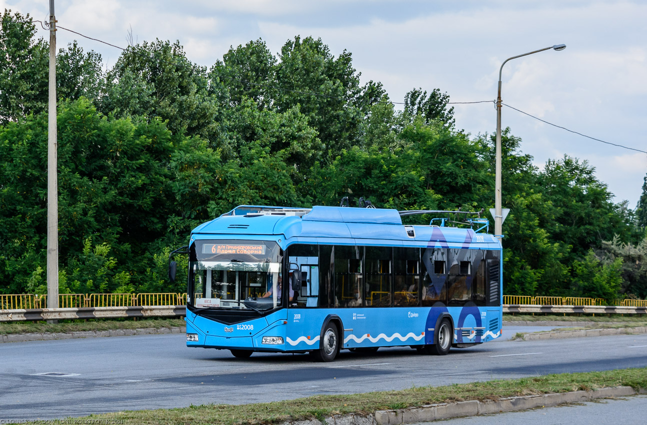 Днепр, АКСМ 32100D (БКМ-Україна) № 2008 — Фото — Городской электротранспорт Днепр, АКСМ 32100D (БКМ-Україна) № 2008 — Фото — Городской электротранспорт